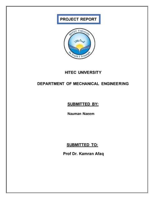 Project Motorized Scotch Yoke Mechanism | DOCX | Physics | Science