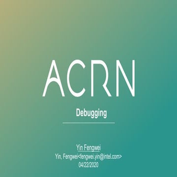 Project Acrn System Debug Ppt