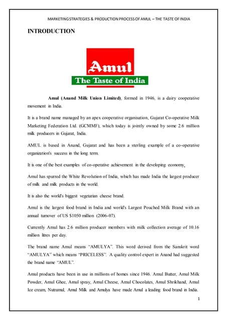 amul. introduction and history | PDF