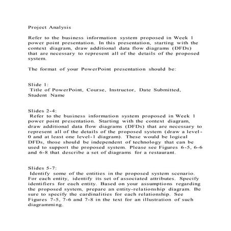 Project analysis refer to the business information system propose | DOCX