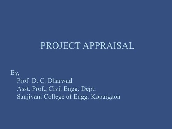 Project appraisal part 2 | PPT