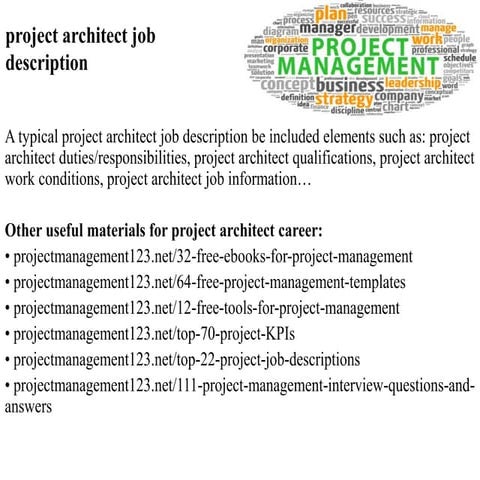 Project architect job description | PPT