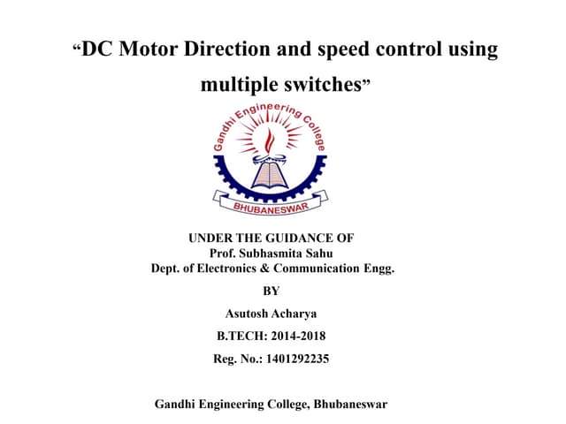 FOUR QUADRANT DC MOTOR SPEED CONTROL WITH MICROCONTROLLER | PPTX | Radio Control | Hobbies ...