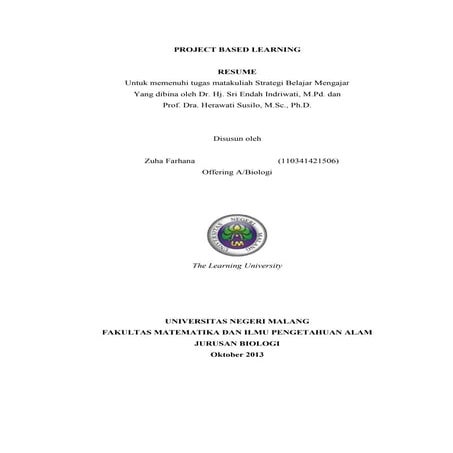 Project based learning | PDF