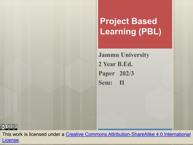 Project based learning | PPTX