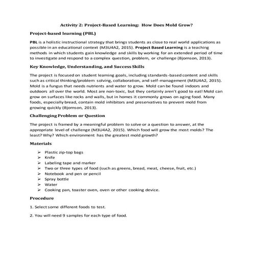 Project based learning1 | PDF