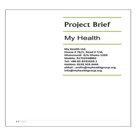 Project brief my health ltd | PDF