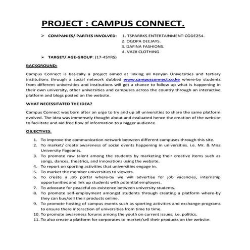 Project campus connect | DOCX