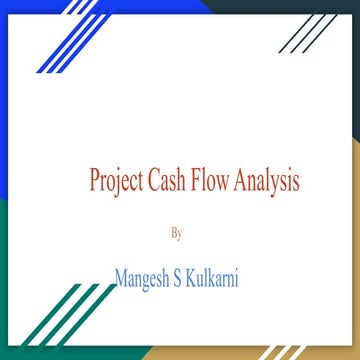 Cash flow report using ms project | PPTX