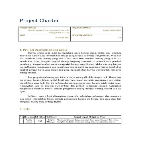 Project charter | DOCX