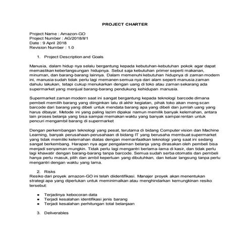Project charter | DOCX