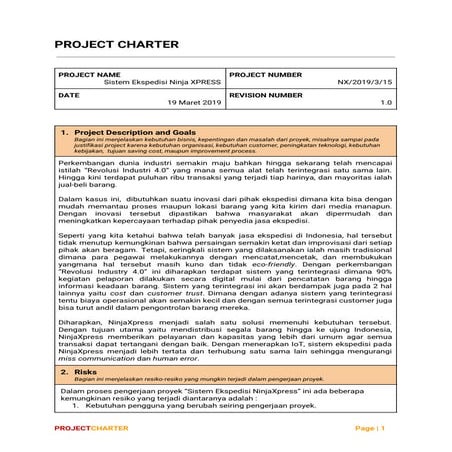 Project charter-Contoh | PDF