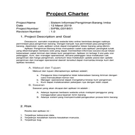 Project charter | PDF