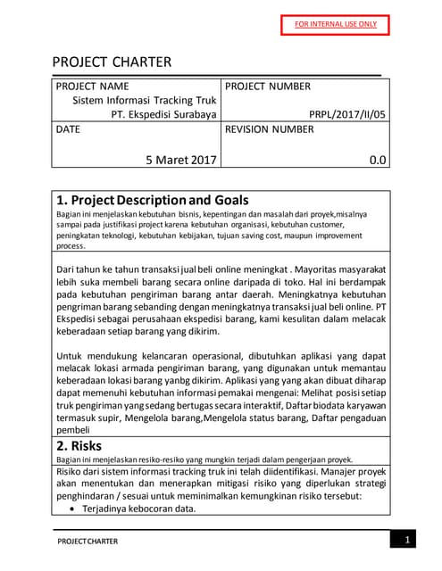 Project charter-Contoh | PDF