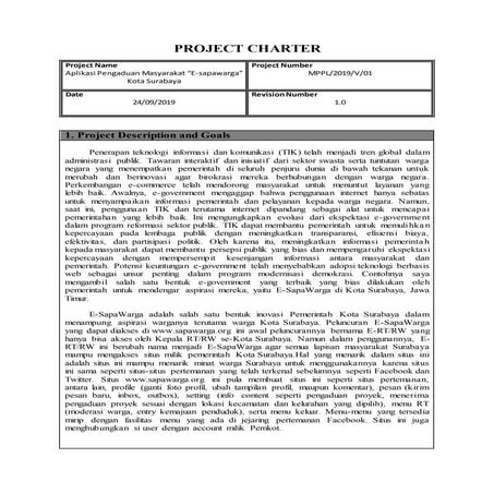 Project charter e sapawarga | PDF