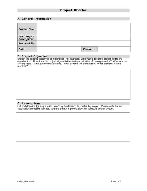 Sample project-charter-template | DOC | Business | Business and Finance