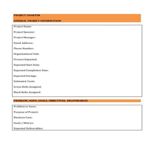 Project charter template | DOCX