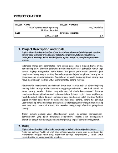 Project charter-Contoh | PDF
