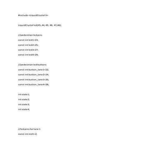 Density Based Traffic System with emergency override Project Code | PDF