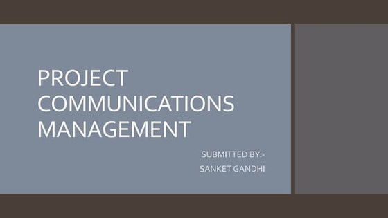 Communication Project for PHD Assistance | PPT