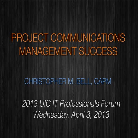 Project Communications Management Success | PPT
