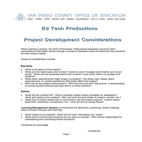 Project considerations etp | PDF