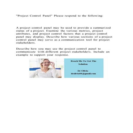 Project Control Panel Please respond to the followingA pr | DOCX