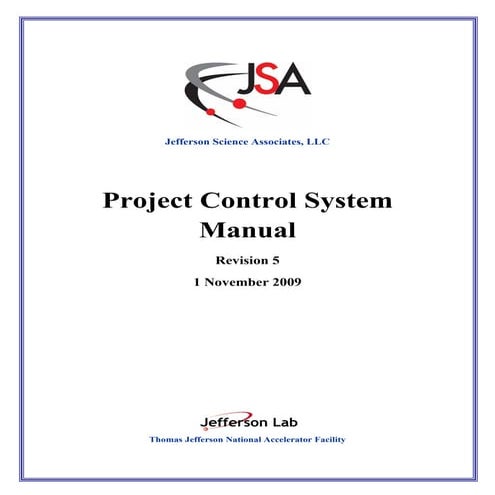 Project Control System Manual | PDF