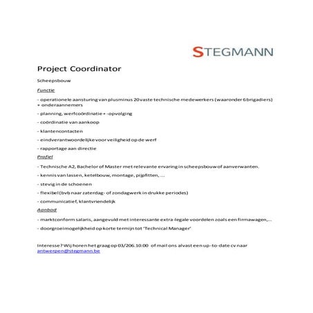 Project Coordinator | DOCX