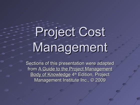 Project cost control | PPT