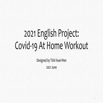 English Project: Covid-19 At Home Workout | PPTX