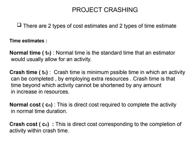 Time cost optimisation | PPT
