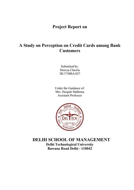 Banking project on Credit Cards | DOCX