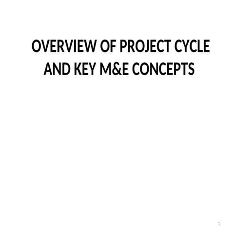 M&E concepts in project planning and management | PPT