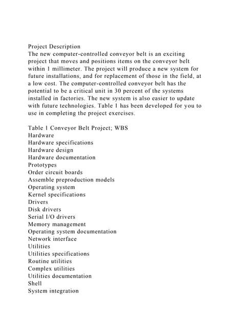 Conveyor belt project | PDF | Logistics | Business