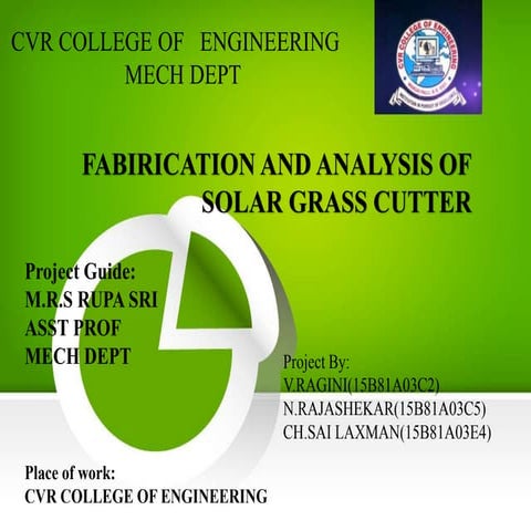 Solar grass cutter | PPTX