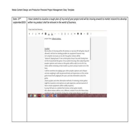 Project diary | DOCX