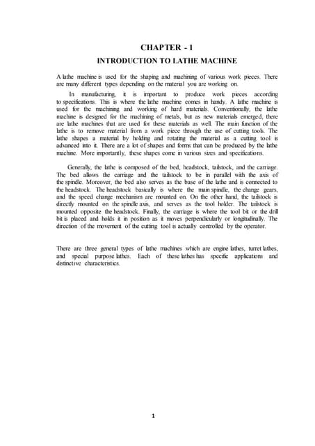 LATHE MACHINE NOTES BY POLAYYA CHINTADA | DOCX