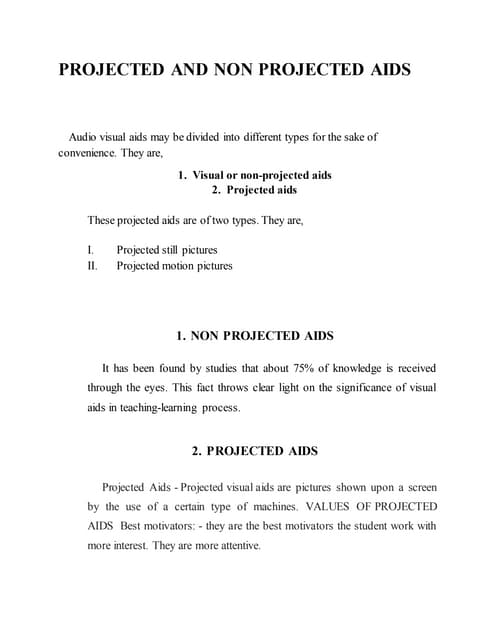 Non projected av aids - Charts, Poster, flash cards | PDF