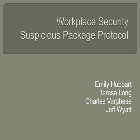 Workplace Security-Suspicious Package Protocol | PPTX