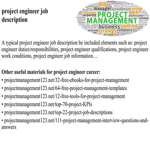 Project engineer job description | PPTX