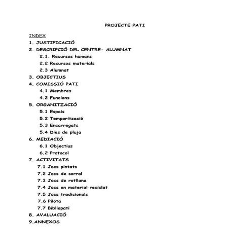 Projecte pati isabel besora, beat bonaventura gran, sant sebastià i abel ferrater | PDF