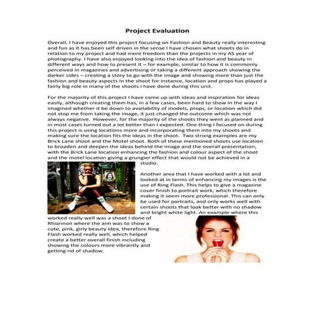 Photography and photographic practice evaluation | DOCX