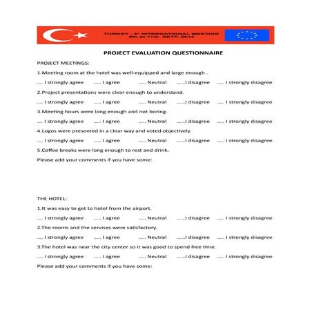 Project evaluation questionnaire | PDF