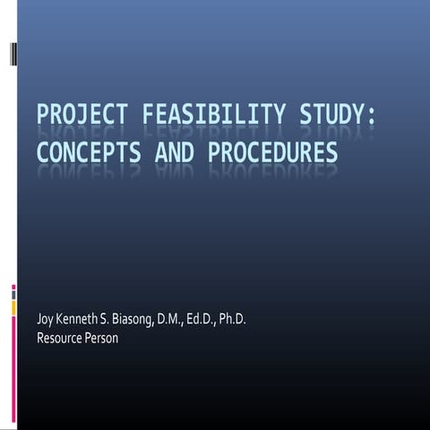 Project Feasibility Study: Concepts and Procedures ( Accountancy ...