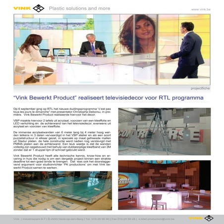 Projectfiche Vink Bewerkt Product - RTL decor. | PDF