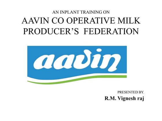 Project report on AAVIN INDUSTRY - 2019 | PDF | Agriculture | Industries