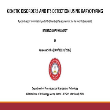Genetic disorders & its detection using Karyotyping | PPTX