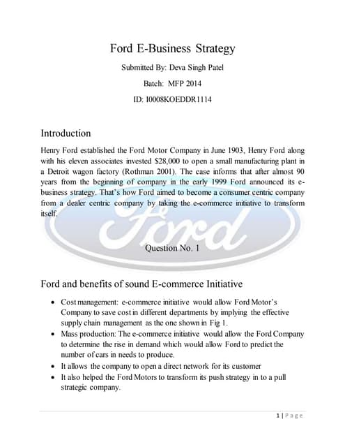 Ford Motors Company - Business Process Reengineering | PPTX ...