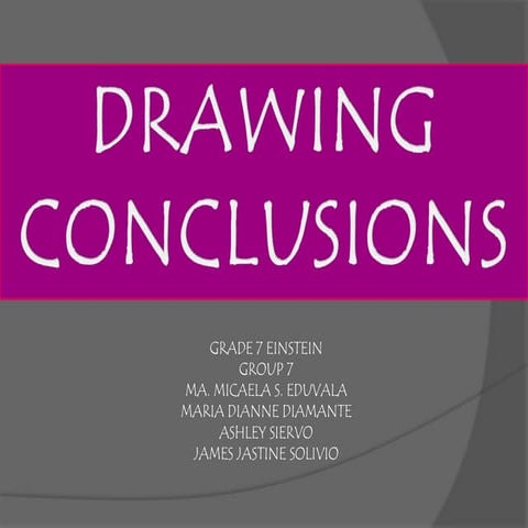 Making inferences and drawing conclusions | PPT